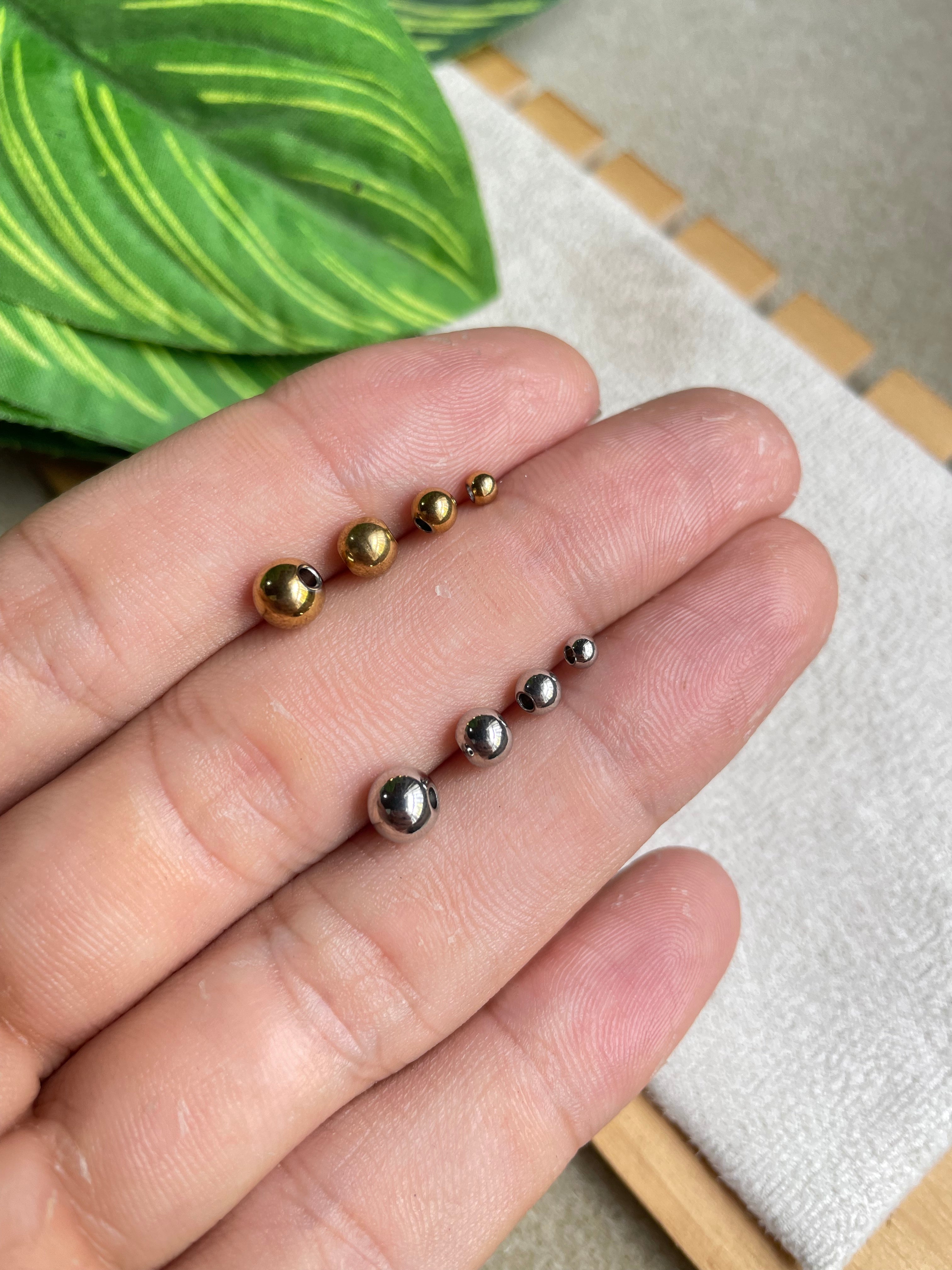 Balines plateados de acero inoxidable (unidad) – Luz de luna